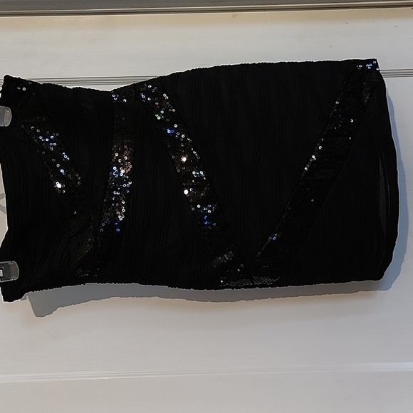 Deb | Dresses | Deb Strapless Black Homecoming Dress With Sequins On ...